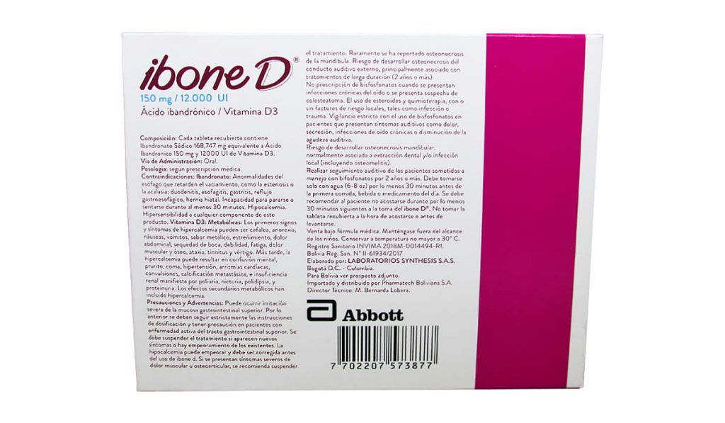 Ibone-D 150 mg/12.000 UI * 1 tabl. recub. - Uroccidente